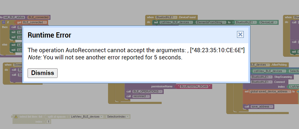 Auto connect BLE - MIT App Inventor Help - MIT App Inventor Community