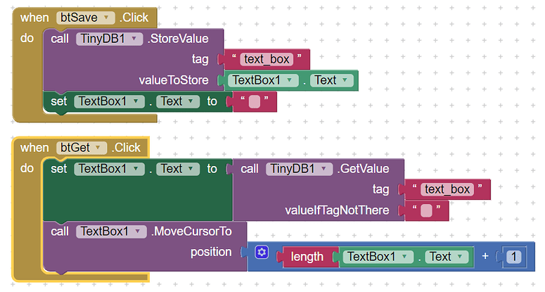 How can I save text of textbox with a button click? - MIT App Inventor ...