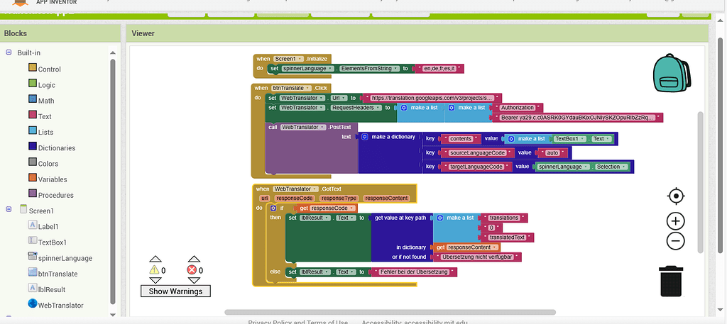 Error with Web Component: toYailDictionary Runtime Error - App Inventor for iOS - MIT App ...