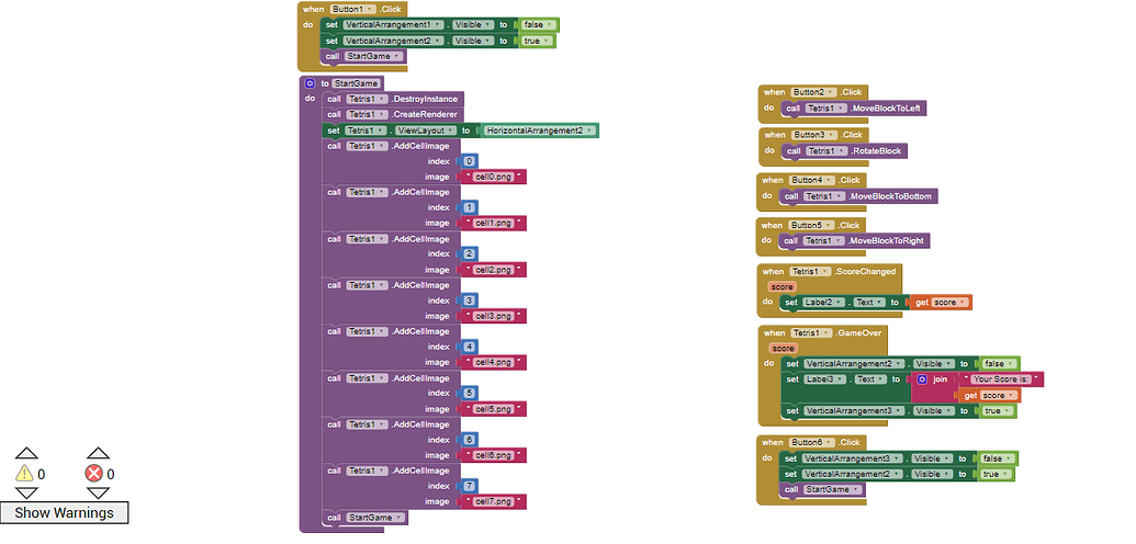 Tetris : Recreation of 1980's Retro game - #77 by Miss_Nandini - Extensions - MIT App Inventor ...