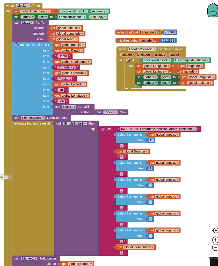 Location latitude and longitude from location sensor not writing to Sqlite - MIT App Inventor ...