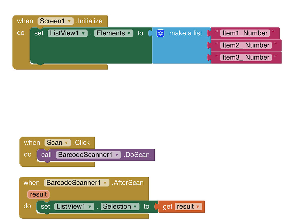 How can I select a List View item by scanning a QR code that takes the reference from my ...