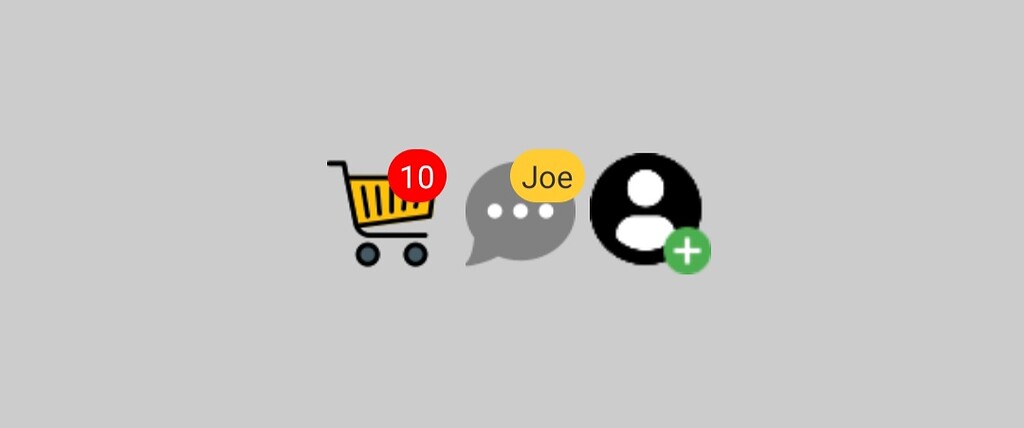 Badges - Image with customizable notifier, with a badge or text applied ...