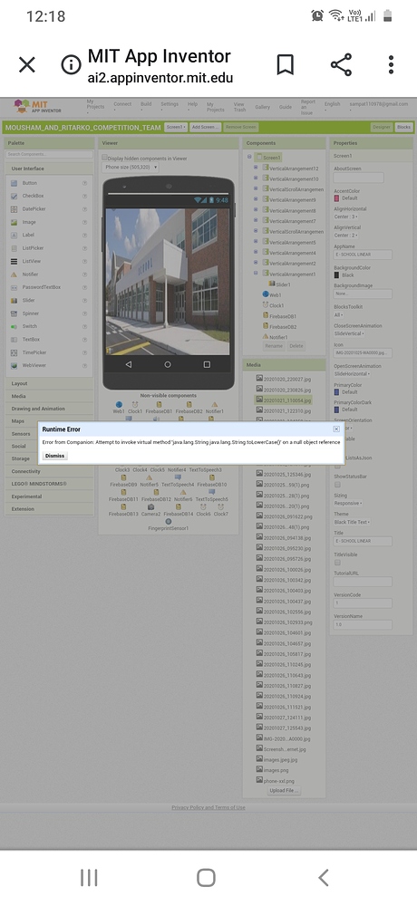 Runtime Error Error from Companion: Attempt to invoke virtual method ...