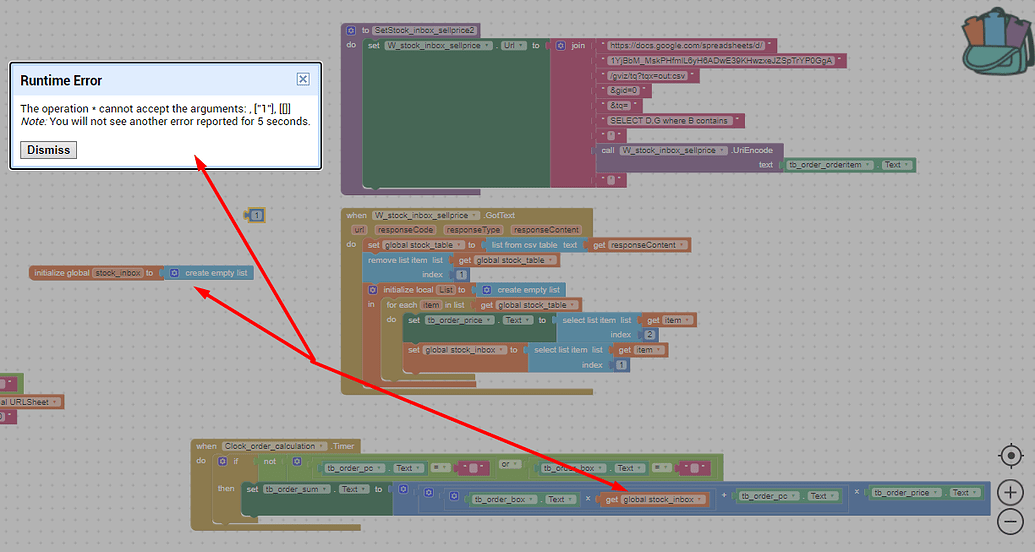 The Operation Cannot Accept The Arguments [“”] [[]] Mit App Inventor Help Mit App