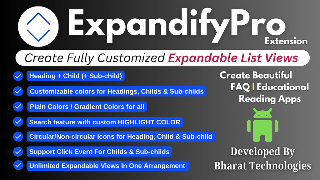 [Paid] Expandable List View Extension With Search Highlighter, Icons ...