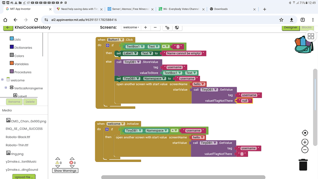 Need help with name saving here - MIT App Inventor Help - MIT App ...