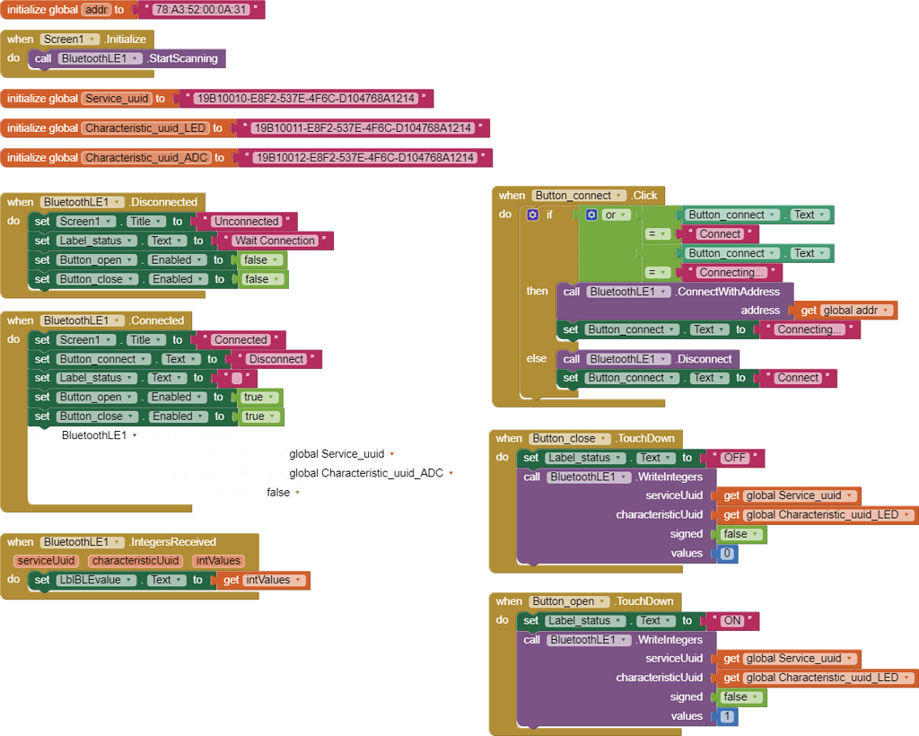 BLE RegisterForIntegers help - Internet of Things - MIT App Inventor ...