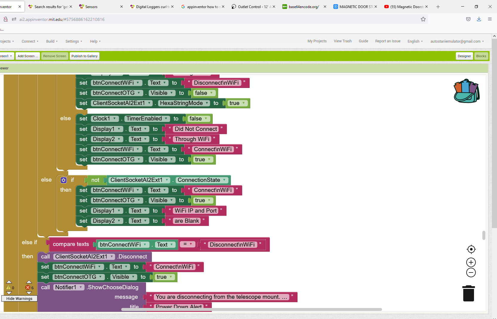 I'm getting 6 errors in the Blocks section but I can not find them ...