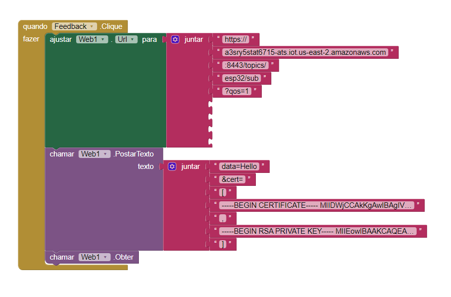 Connection to amazon server with certificate and key (.pem.crt ; .pem ...