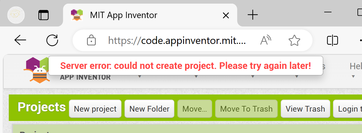 Server Error Could Not Create Project Bugs And Other Issues Mit
