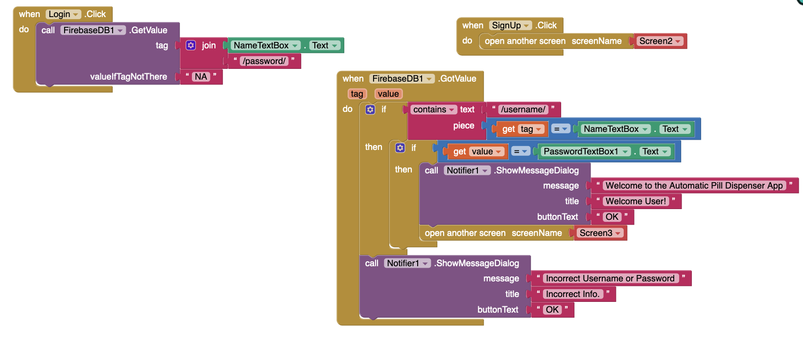 Retrieving Username And Password From Firebase Mit App Inventor Help