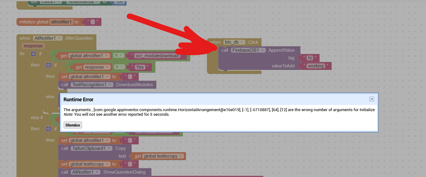 Error While Connecting To Firebasedb Mit App Inventor Help Mit App Inventor Community