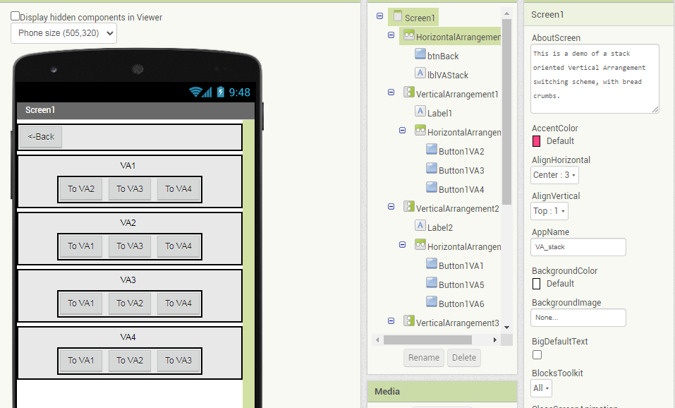 Back to previous vertical arrangement 'page'? - MIT App Inventor Help - MIT App Inventor Community