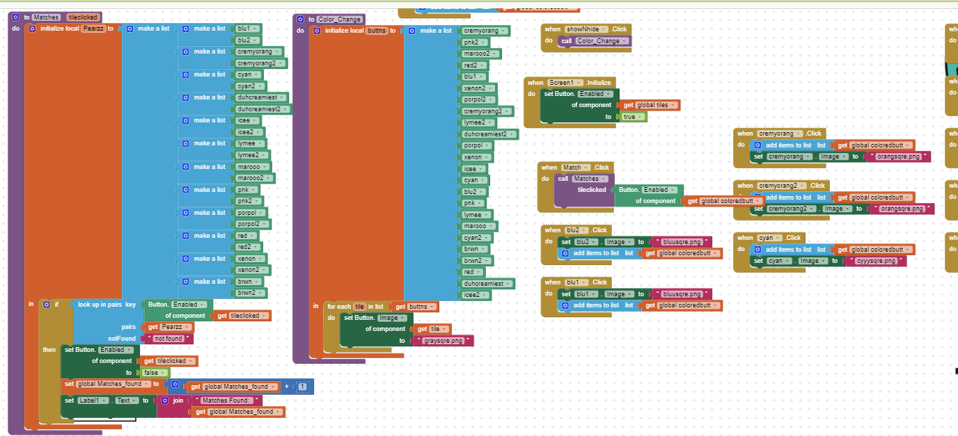 Trying to get matching game to run properly - MIT App Inventor Help ...