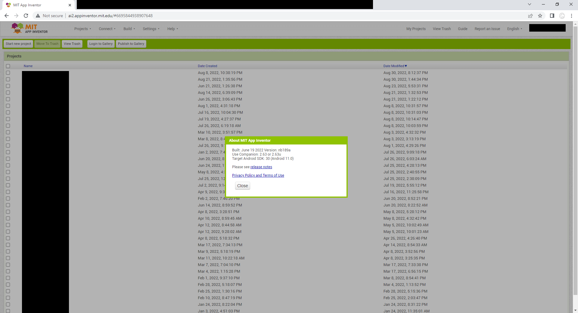 Why the SDK and the version not changed when i click about it says ...