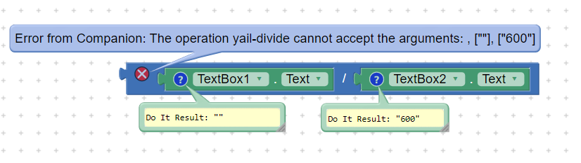 The Operation Yail Divide Cannot Accept The Arguments 600 Mit App Inventor Help
