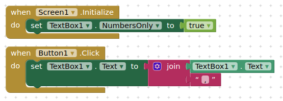 How Can I Put A Dot In My Calculator MIT App Inventor Help MIT App Inventor Community