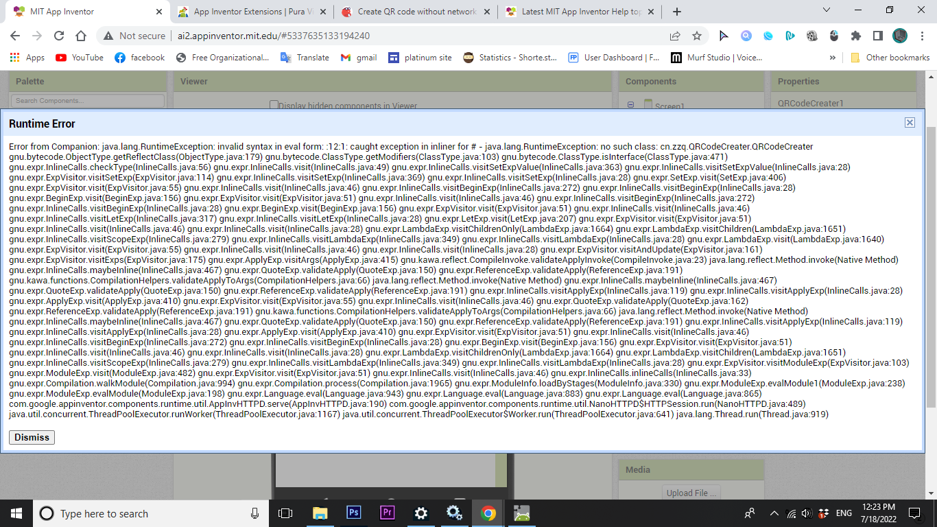 QR Code Runtime Error MIT App Inventor Help MIT App Inventor Community QR Code Runtime Error MIT App Inventor Help MIT App Inventor Community