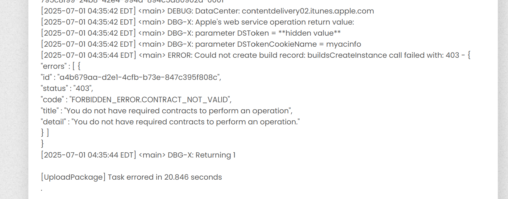 Built Error In The App Upload Apple Ios App Inventor For Ios Mit