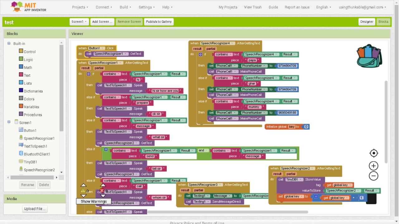 Speech recogniser is showing error - MIT App Inventor Help - MIT App ...