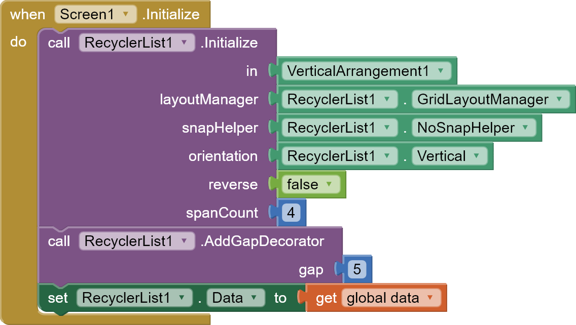 How Do You Create Custom Row × Column Grid Of Textboxes Using Recycler List Extension Mit App