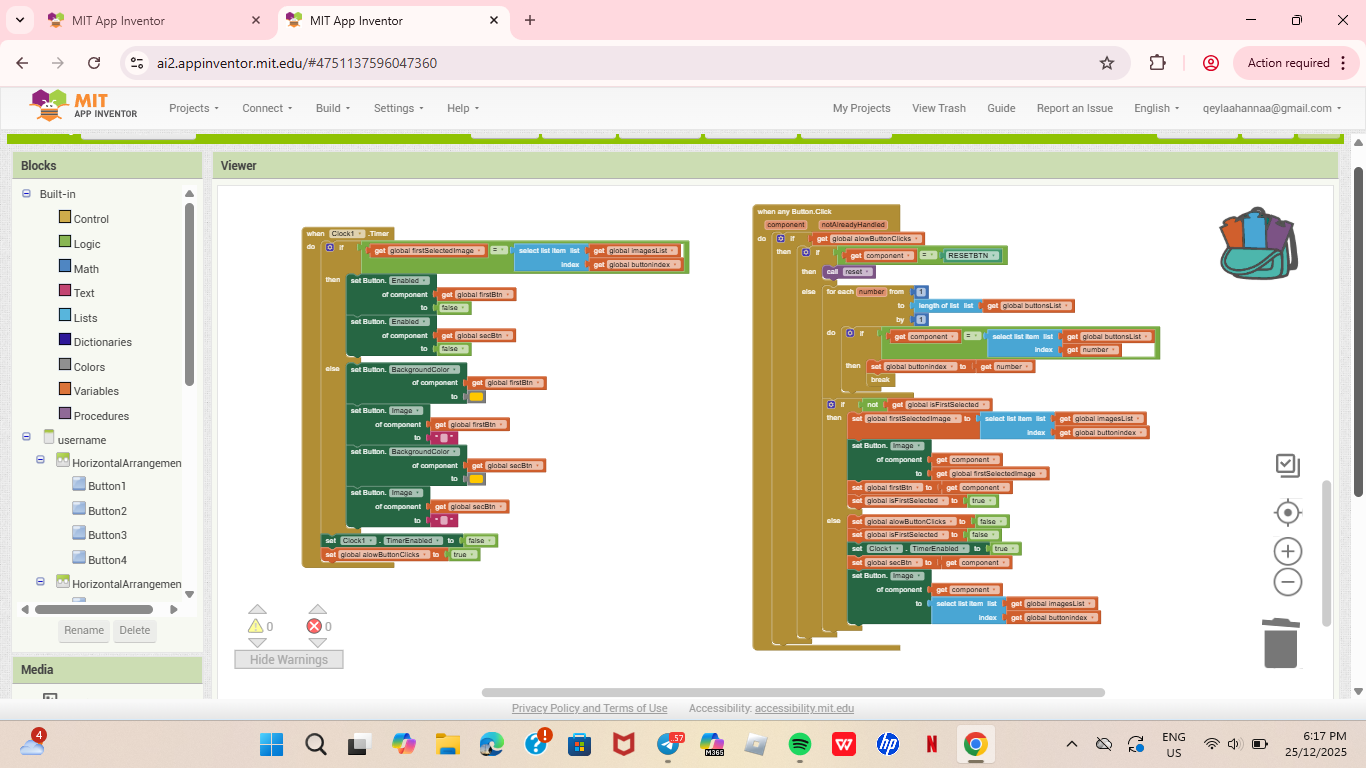 Error - memory game? - MIT App Inventor Help - MIT App Inventor Community